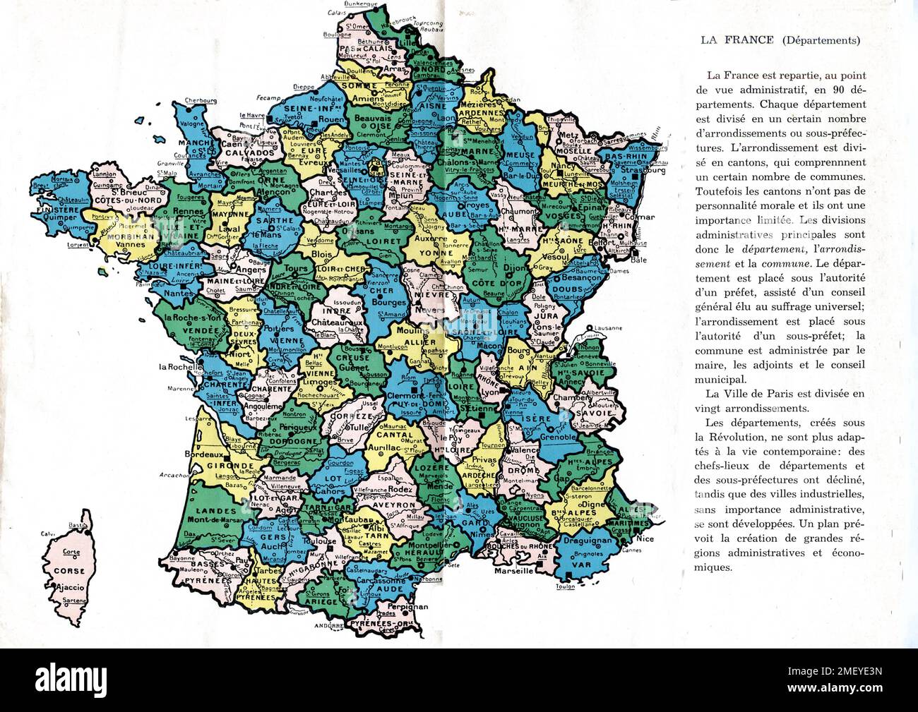 Administrative map of France Stock Photo - Alamy