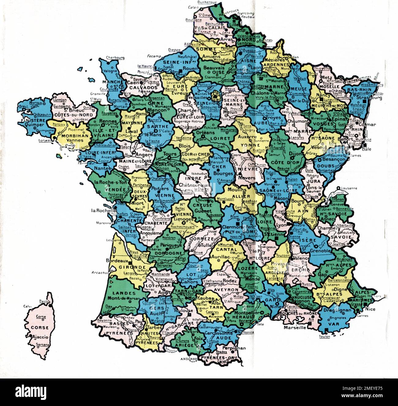 Administrative map of France Stock Photo - Alamy