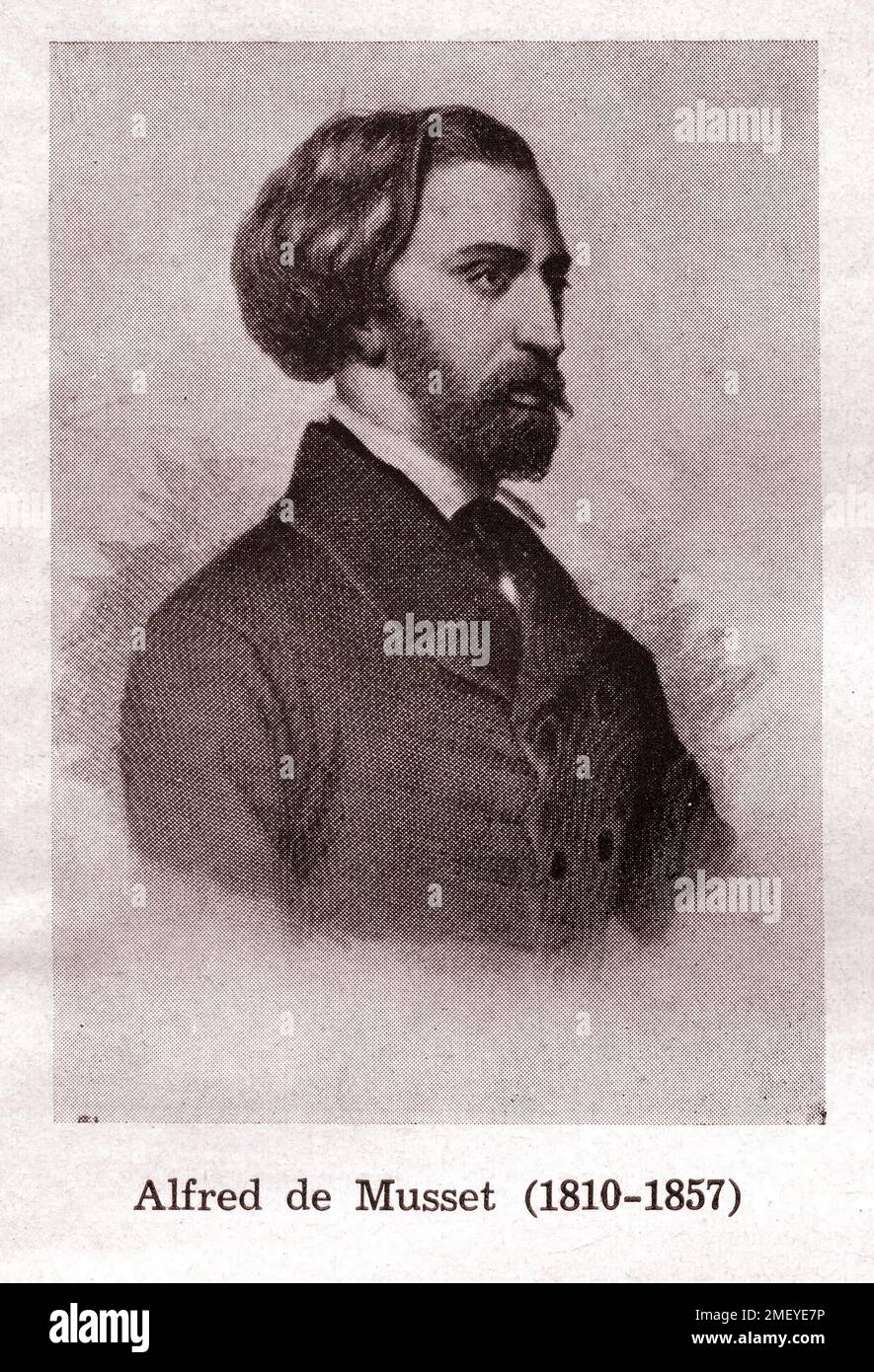Old portrait of French writer Alfred de Musset Stock Photo - Alamy