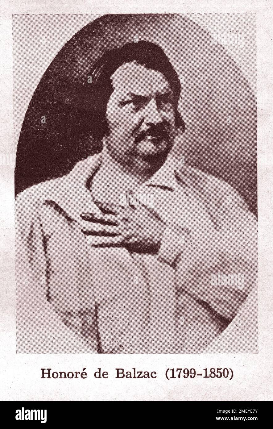 Old portrait of French writer Honoré de Balzac Stock Photo - Alamy
