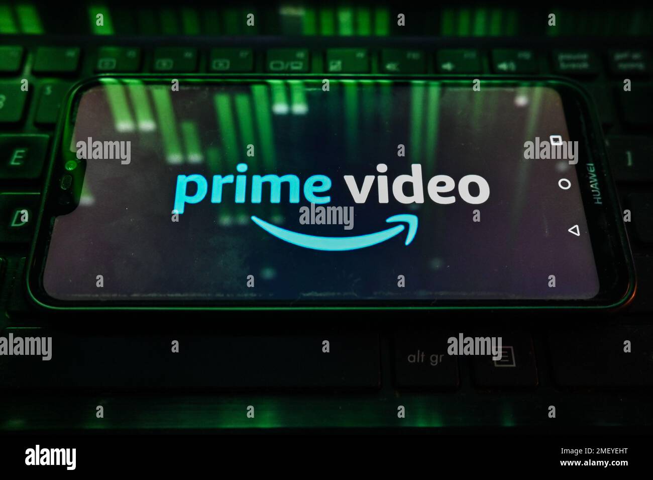 In this photo illustration, an Amazon Prime Video logo is displayed on ...