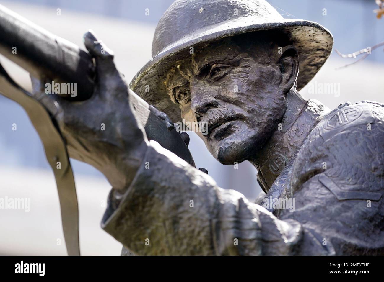 The statue of World War I hero Sgt. Alvin C. York stands on the grounds ...