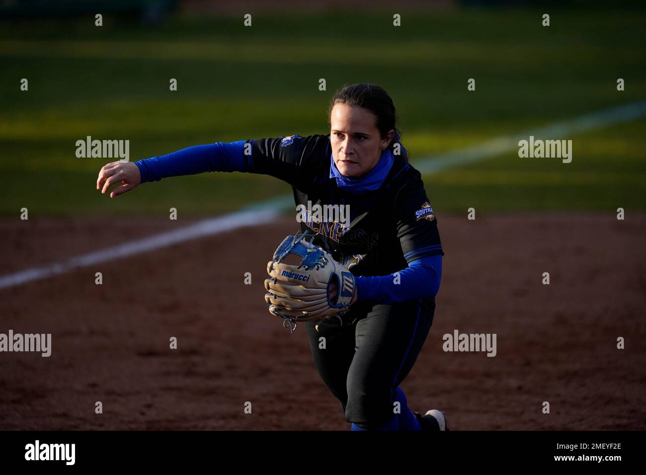 McNeese infielder Haylee Brinlee (23) runs in to field a ground ball ...