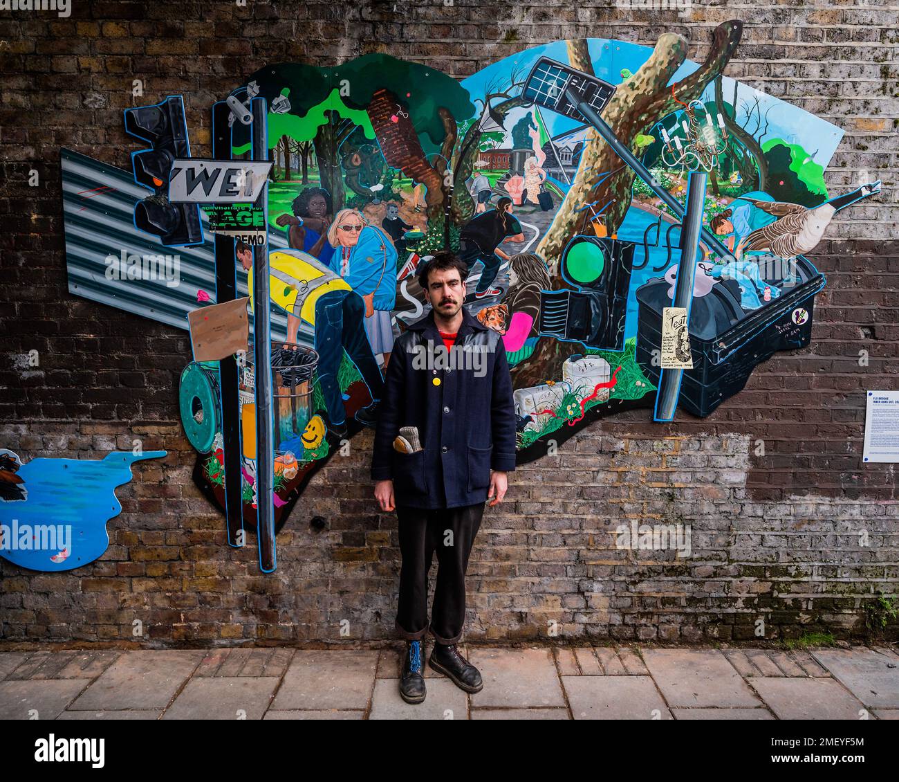 London, UK. 24th Jan, 2023. Flo Brooks (pictured) unveils his new large ...