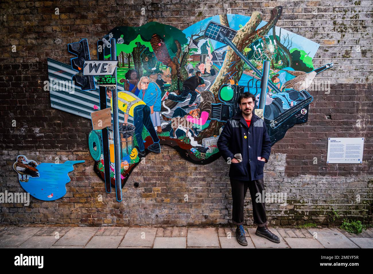 London, UK. 24th Jan, 2023. Flo Brooks (pictured) unveils his new large ...