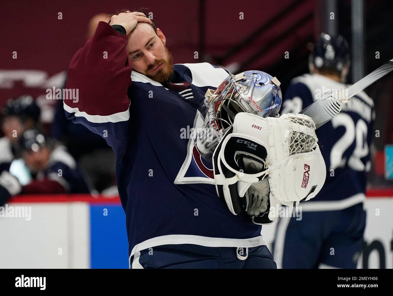 Colorado Avalanche goaltender Philipp Grubauer (31) in the third period ...