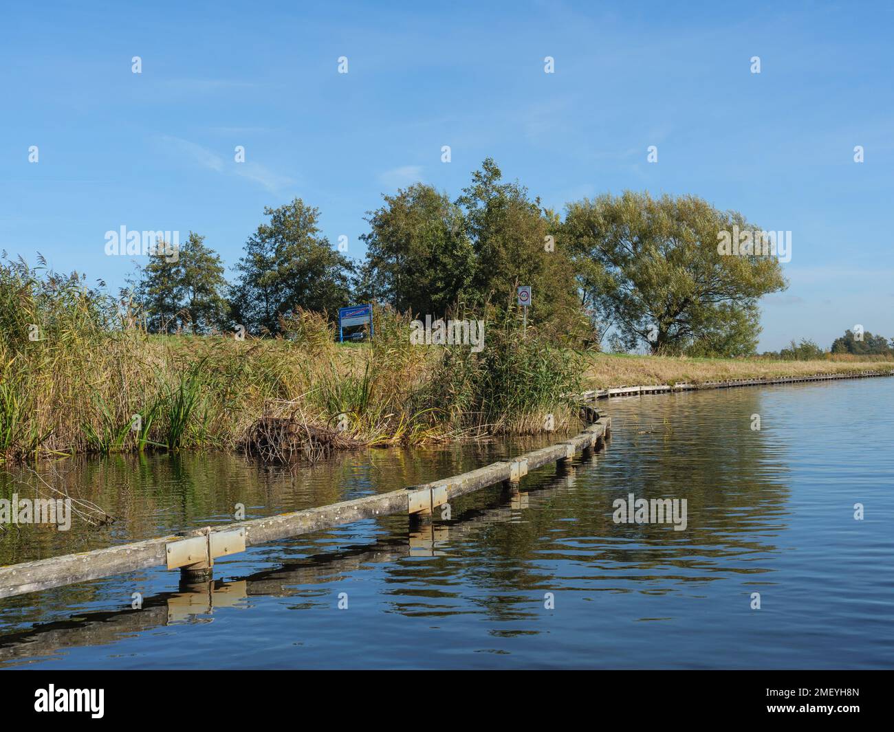 An image of the water surface of the gracht located in Giethoorn ...