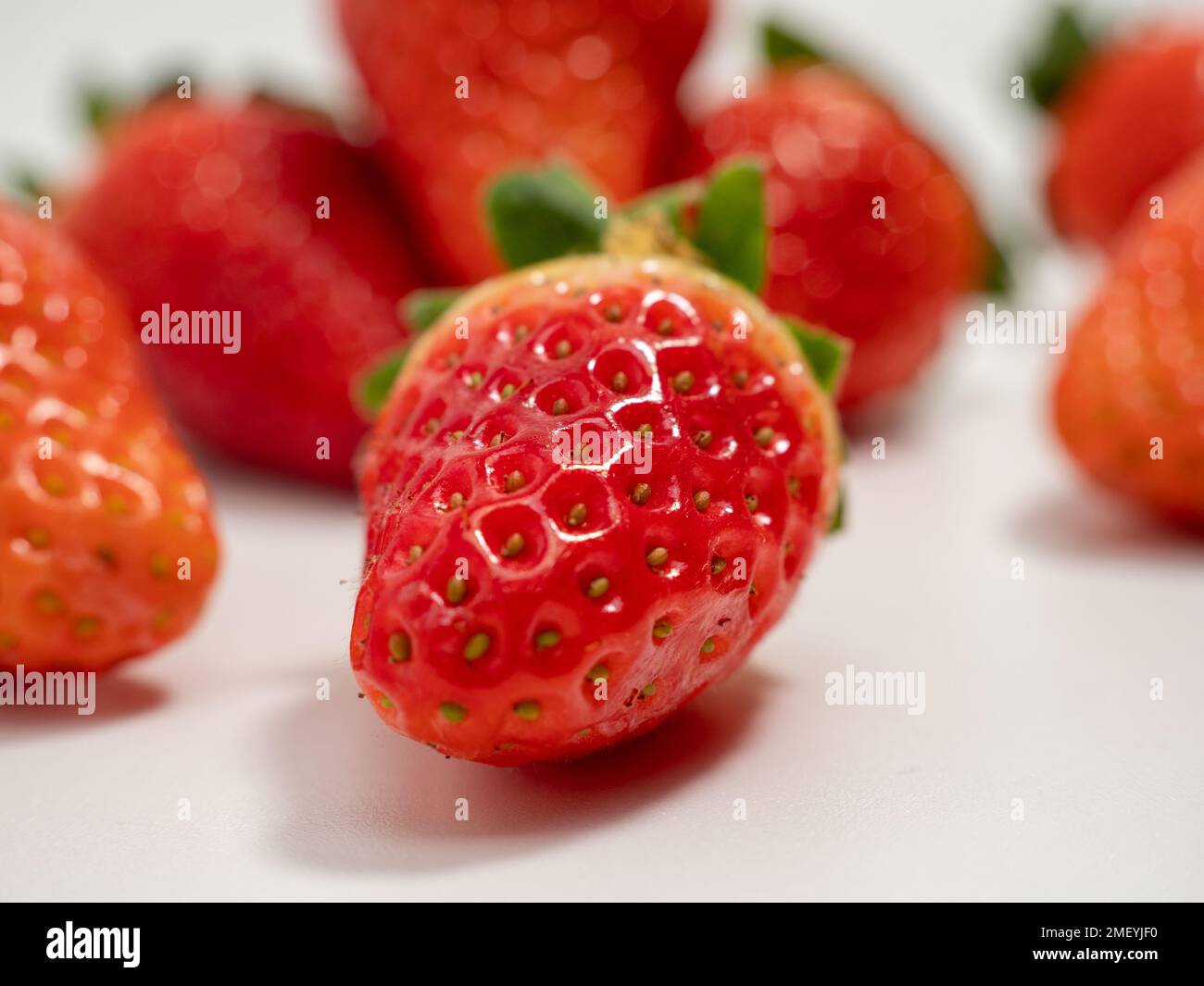 Ripe strawberries on a white background. Strawberries close up. Red ...