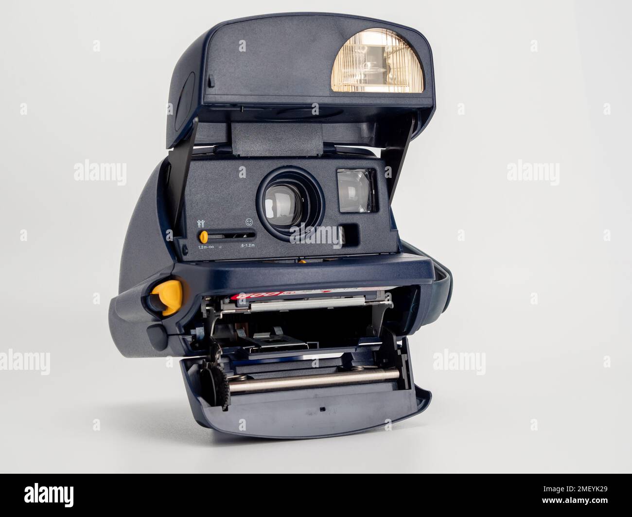 Vintage instant camera with selective focus, instant camera isolated on ...