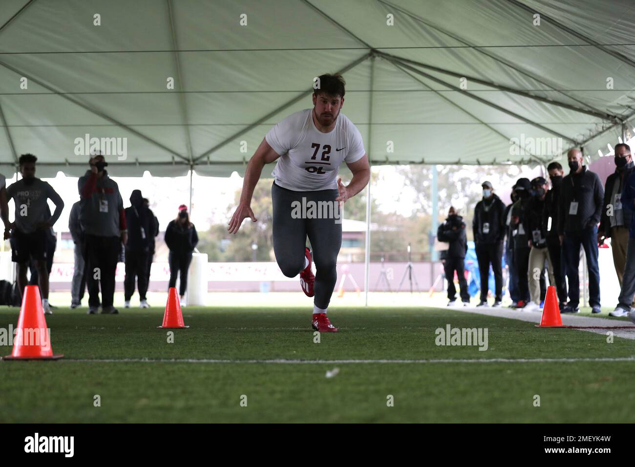 Stanford's Walker Little participates in the school's pro day football ...