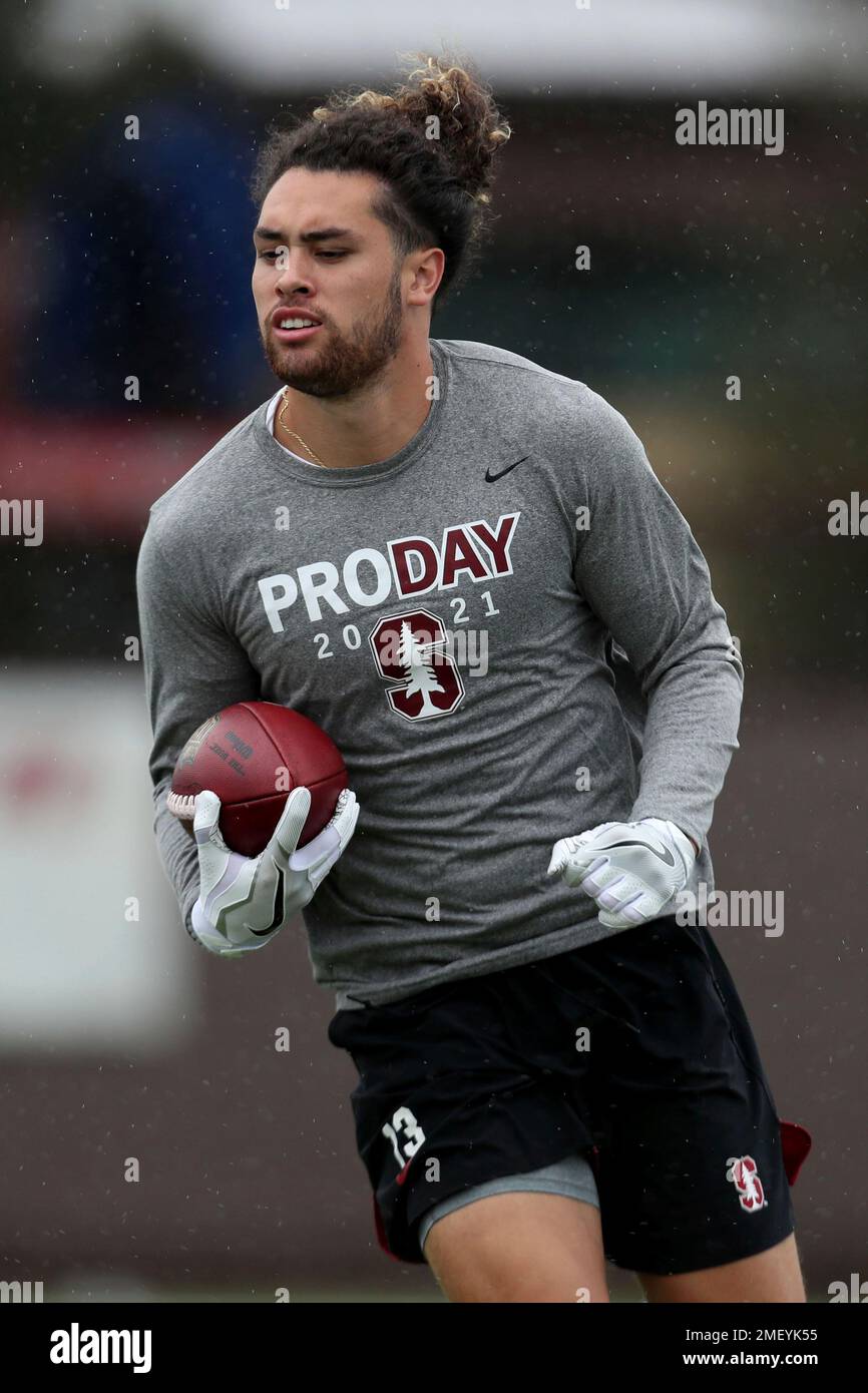 Stanford's Simi Fehoko participates in the school's pro day football ...
