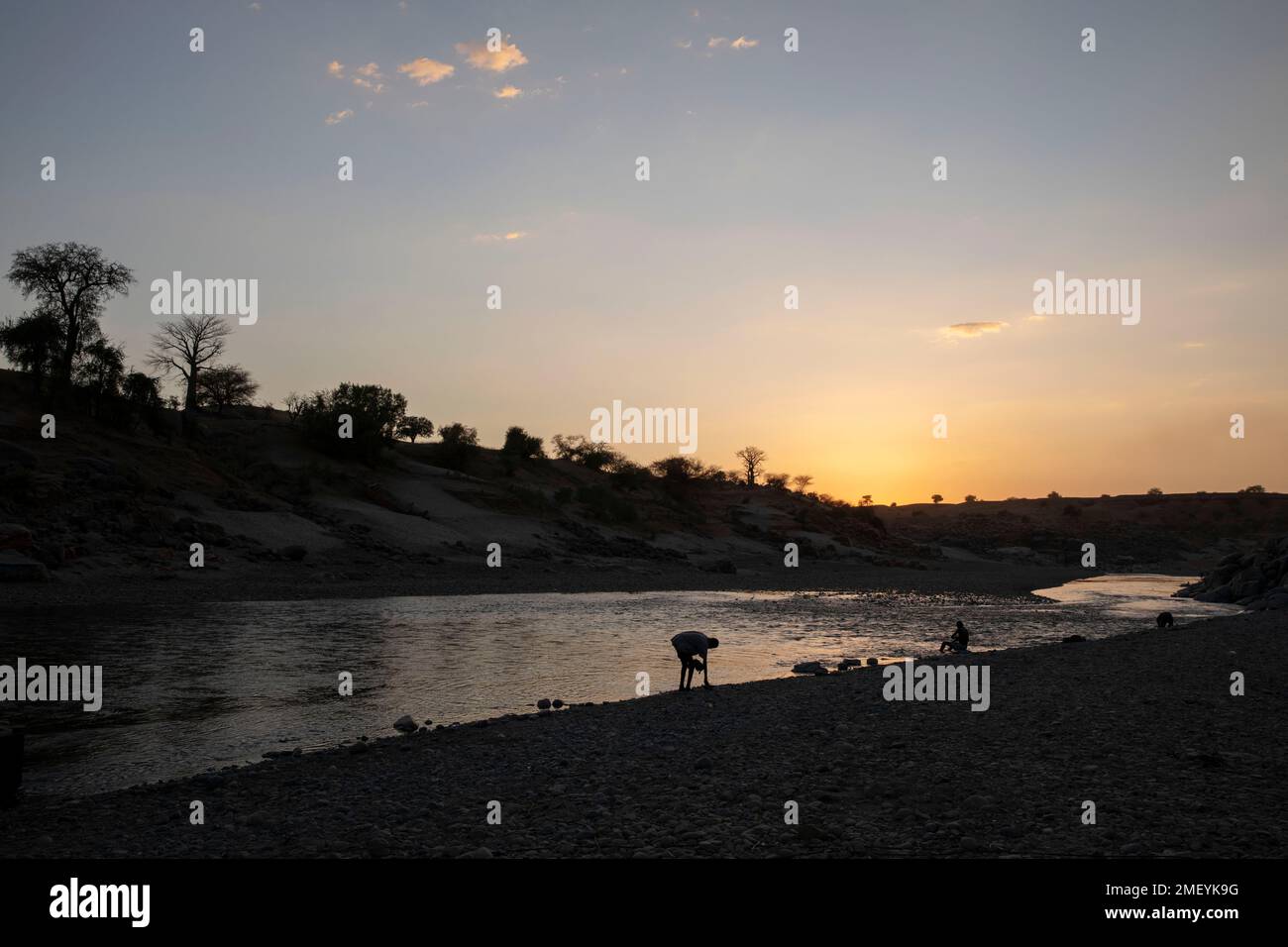 The banks of the Tekeze River, on the Sudan-Ethiopia border after ...
