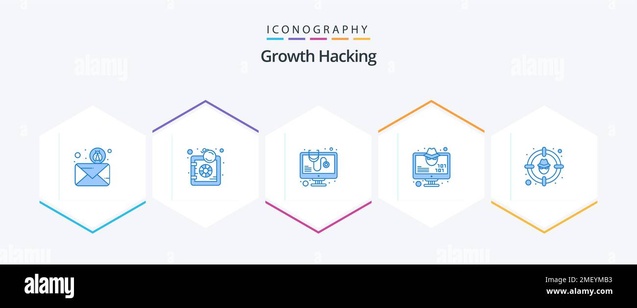 Hacking 25 Blue icon pack including cyber. monitor. security warning ...