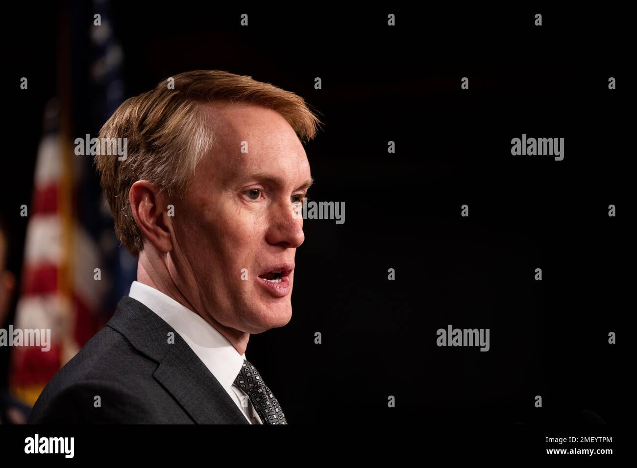 UNITED STATES - JANUARY 24: Sen. James Lankford, R-Okla., speaks during ...
