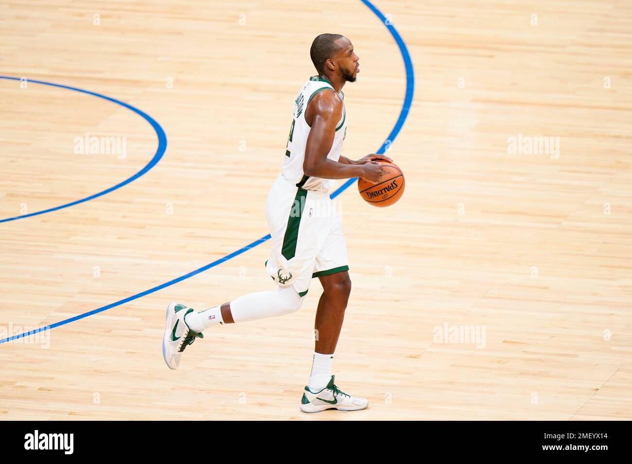 Milwaukee Bucks' Khris Middleton plays during an NBA basketball game ...