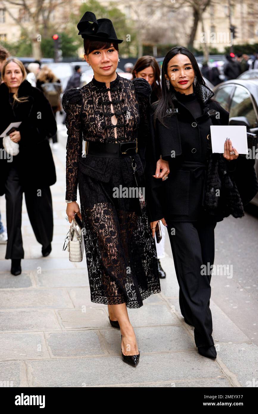 A guest attends of the Dior show during Paris Fashion Week Haute ...