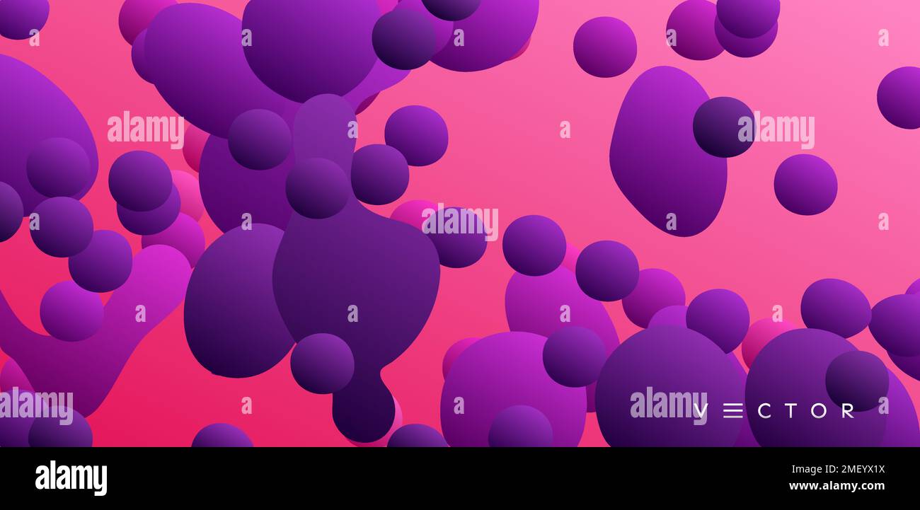Floating Liquid Blobs Abstract Colorful Banner With Fluid Shapes