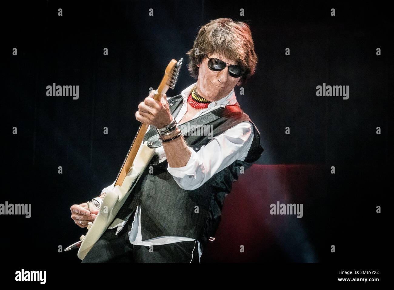 Jeff Beck playing guitar live at the Royal Albert Hall in 2022 Stock ...