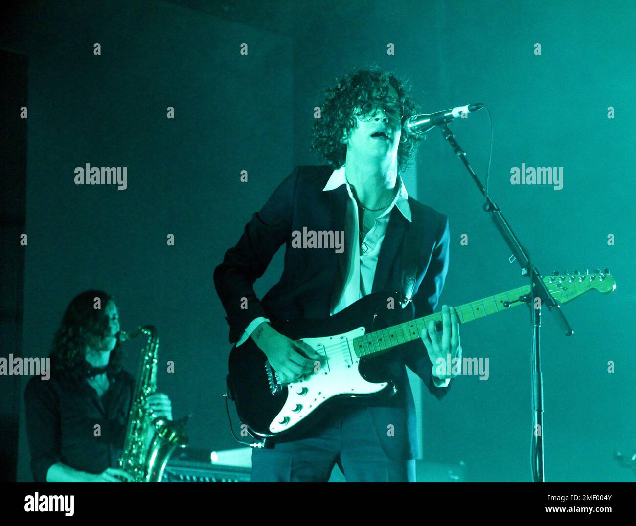 The 1975 in concert from the Barclays Center in New York Stock Photo ...