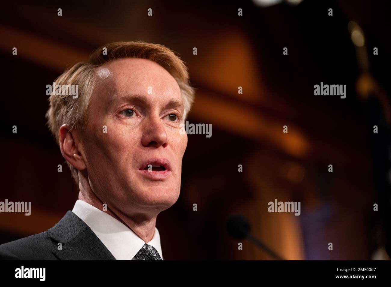UNITED STATES - JANUARY 24: Sen. James Lankford, R-Okla., speaks during ...