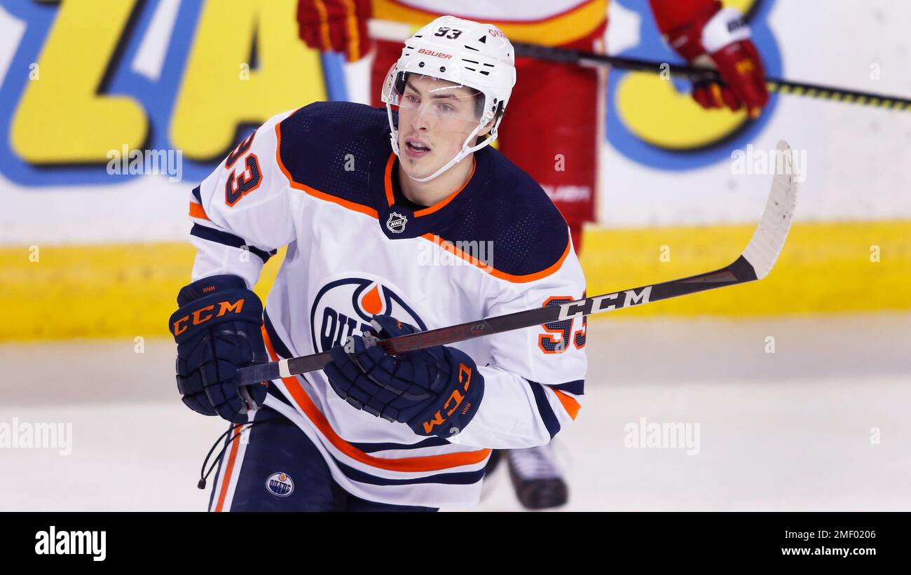 Edmonton Oilers' Ryan Nugent-Hopkins during an NHL hockey game, Monday ...