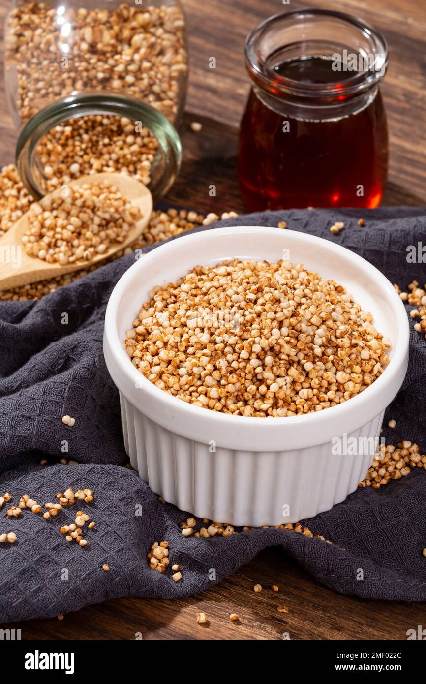 Cereal Healthy Food - Tasty Quinoa Pops Vanilla Flavor Stock Photo - Alamy