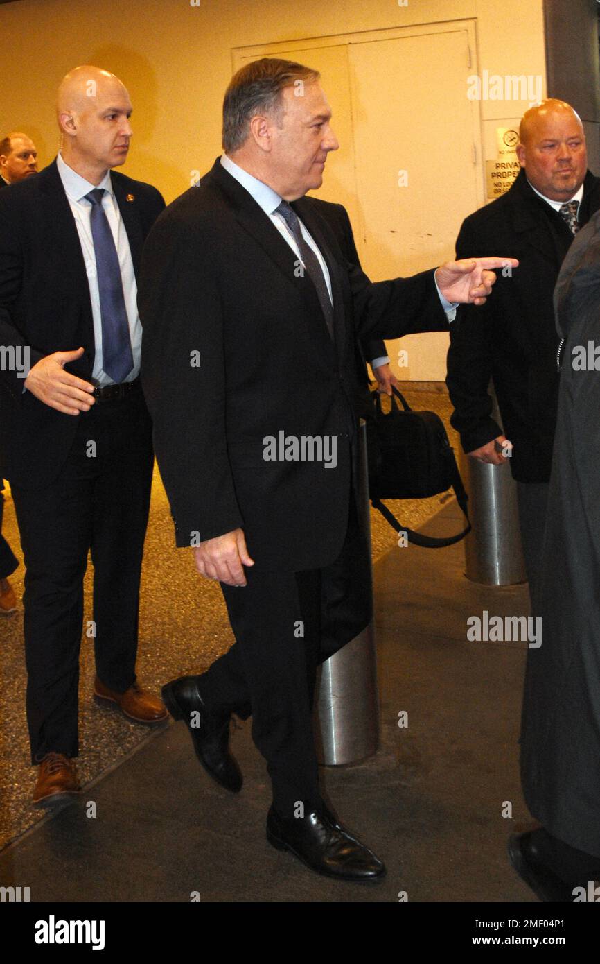 New York, NY, USA. 24th Jan, 2023. Mike Pompeo Seen At CBS Mornings in ...