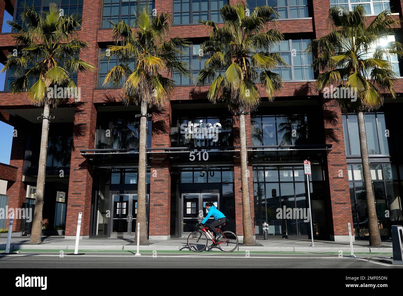 A Stripe office building is shown in San Francisco, Tuesday, March 16 ...