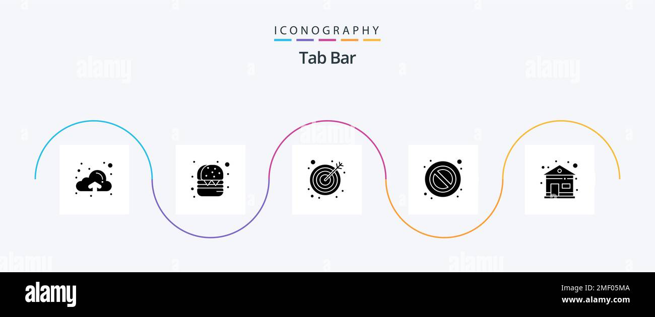 Tab Bar Glyph 5 Icon Pack Including . target. house. building Stock ...