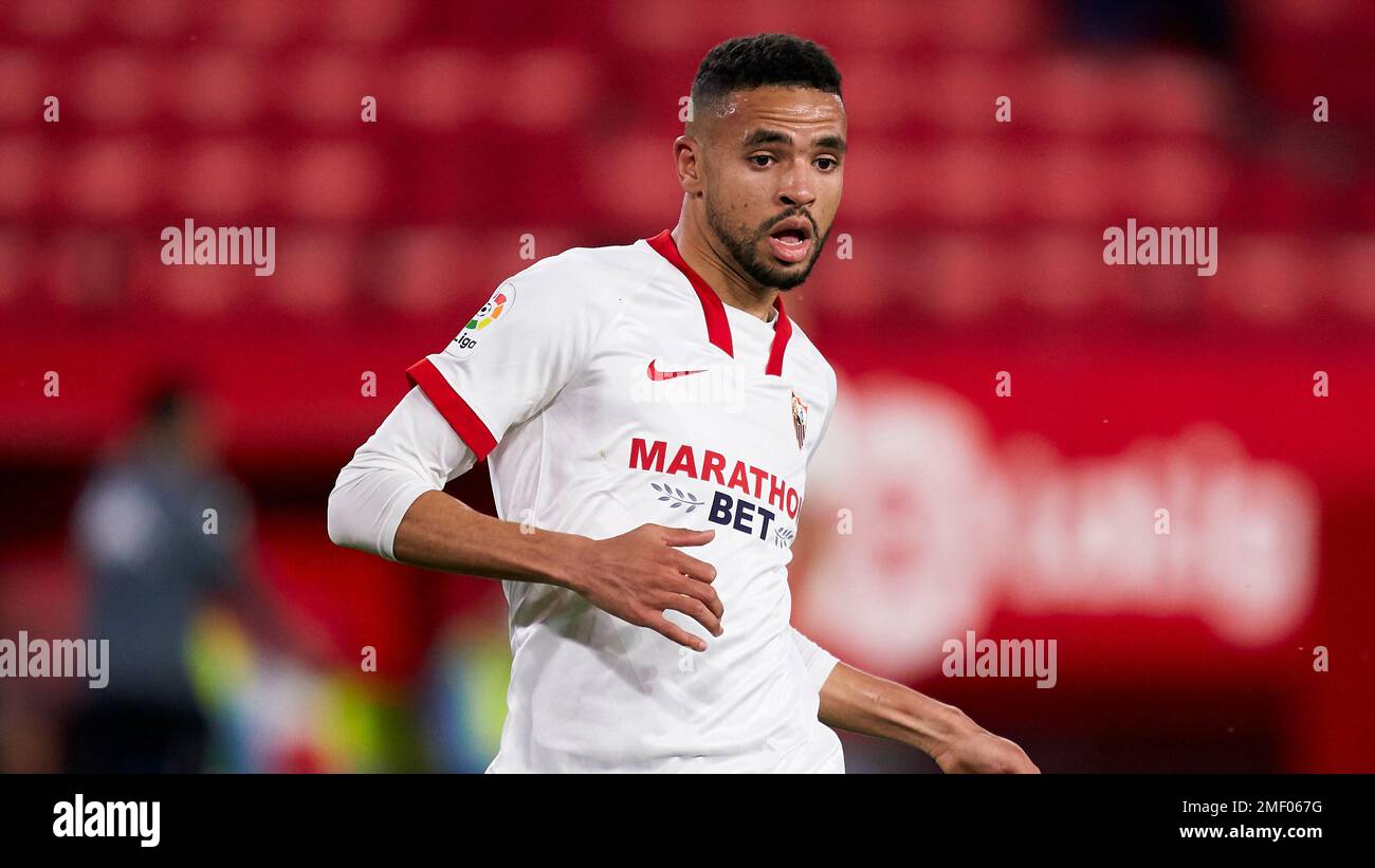 Sevilla's Youssef En-Nesyri in action during the Spanish La Liga soccer ...