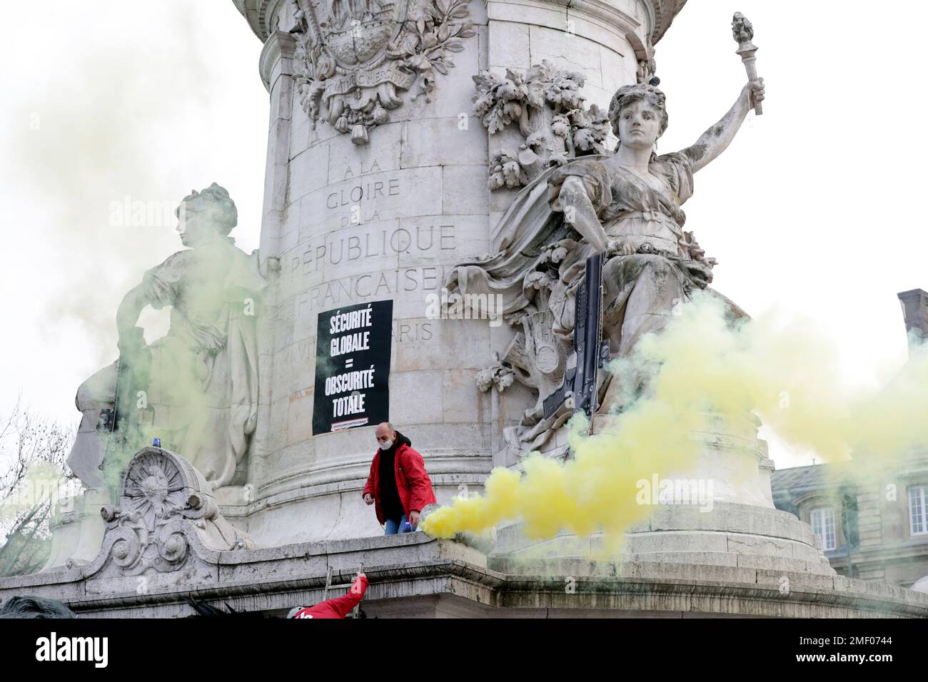 Activists from anti-globalization organisation Attac set up an action ...