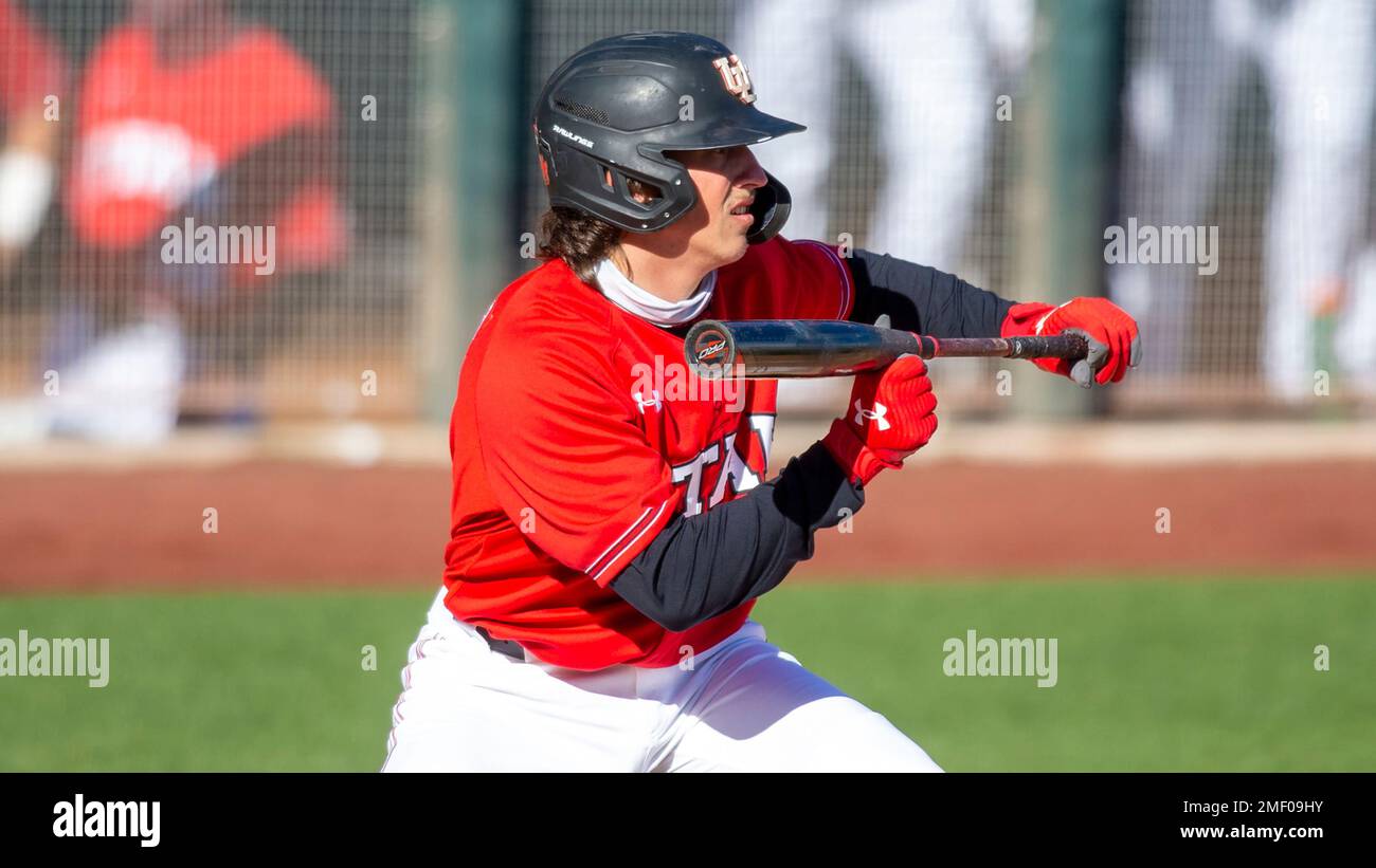 University of Utah infielder Chase Fernlund (7) bats during an NCAA ...