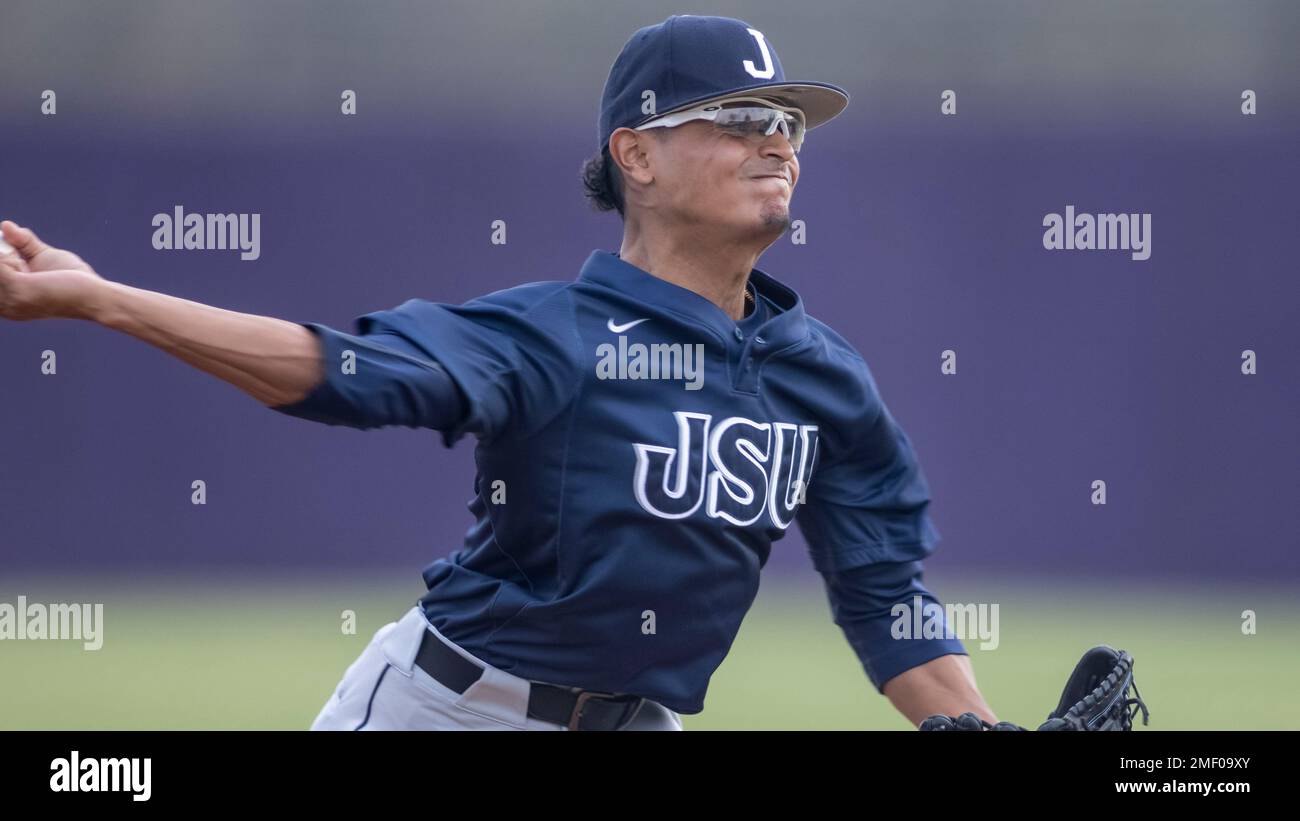 Jackson State pitcher Brandon Valentin (23) during an NCAA baseball ...