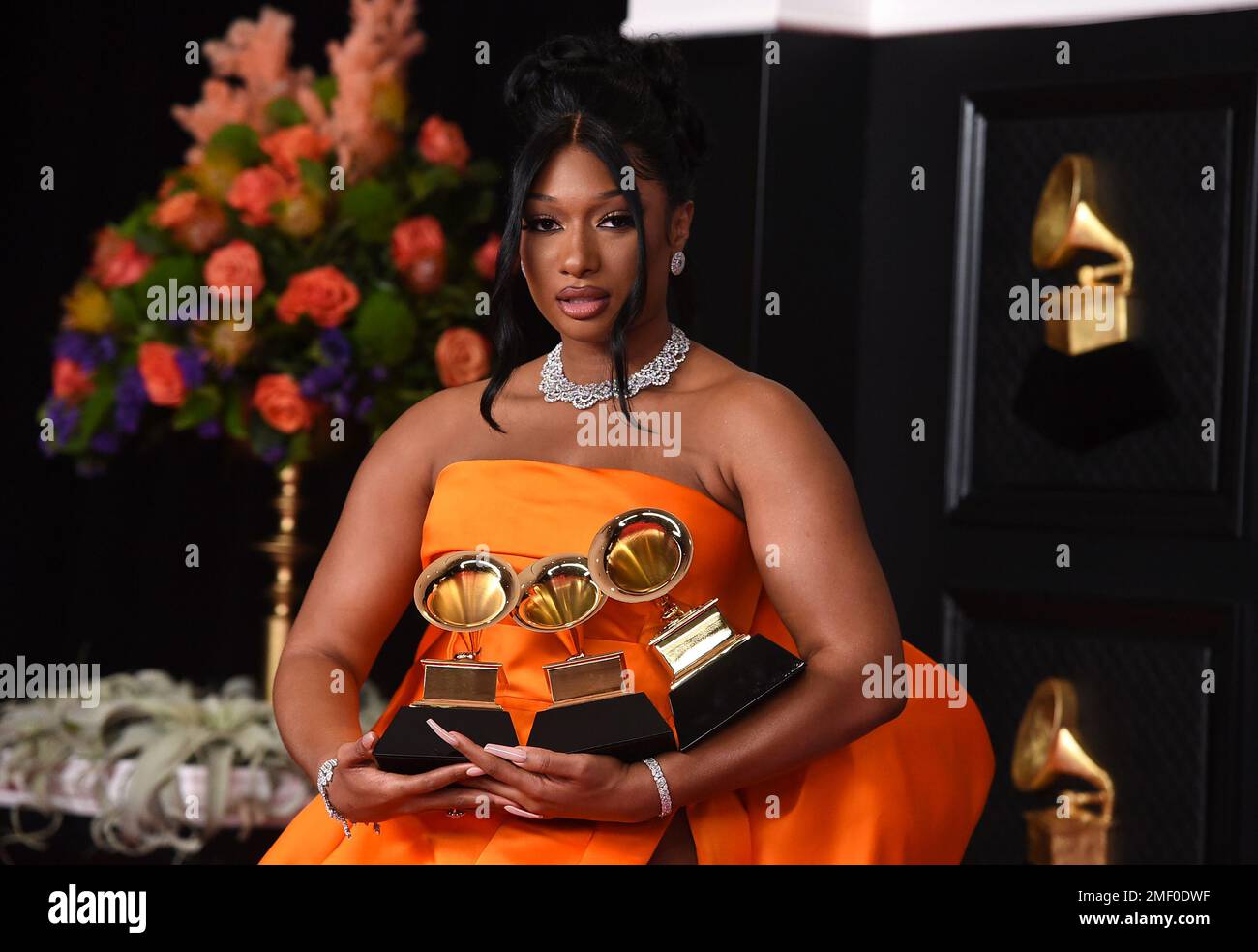 Megan Thee Stallion, winner of the awards for best rap song and best ...