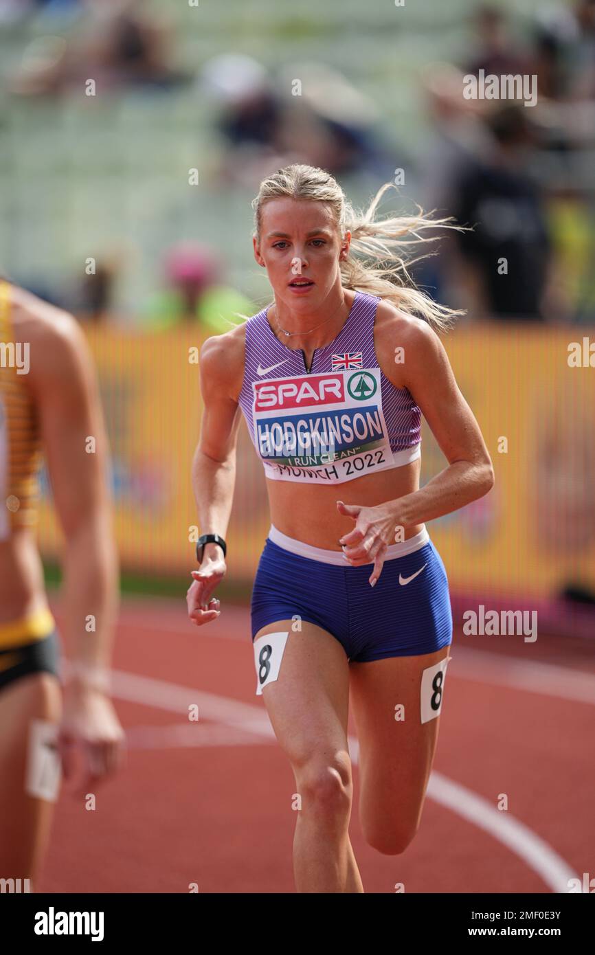 Keely Hodgkinson running the 800 meters at the European Athletics ...
