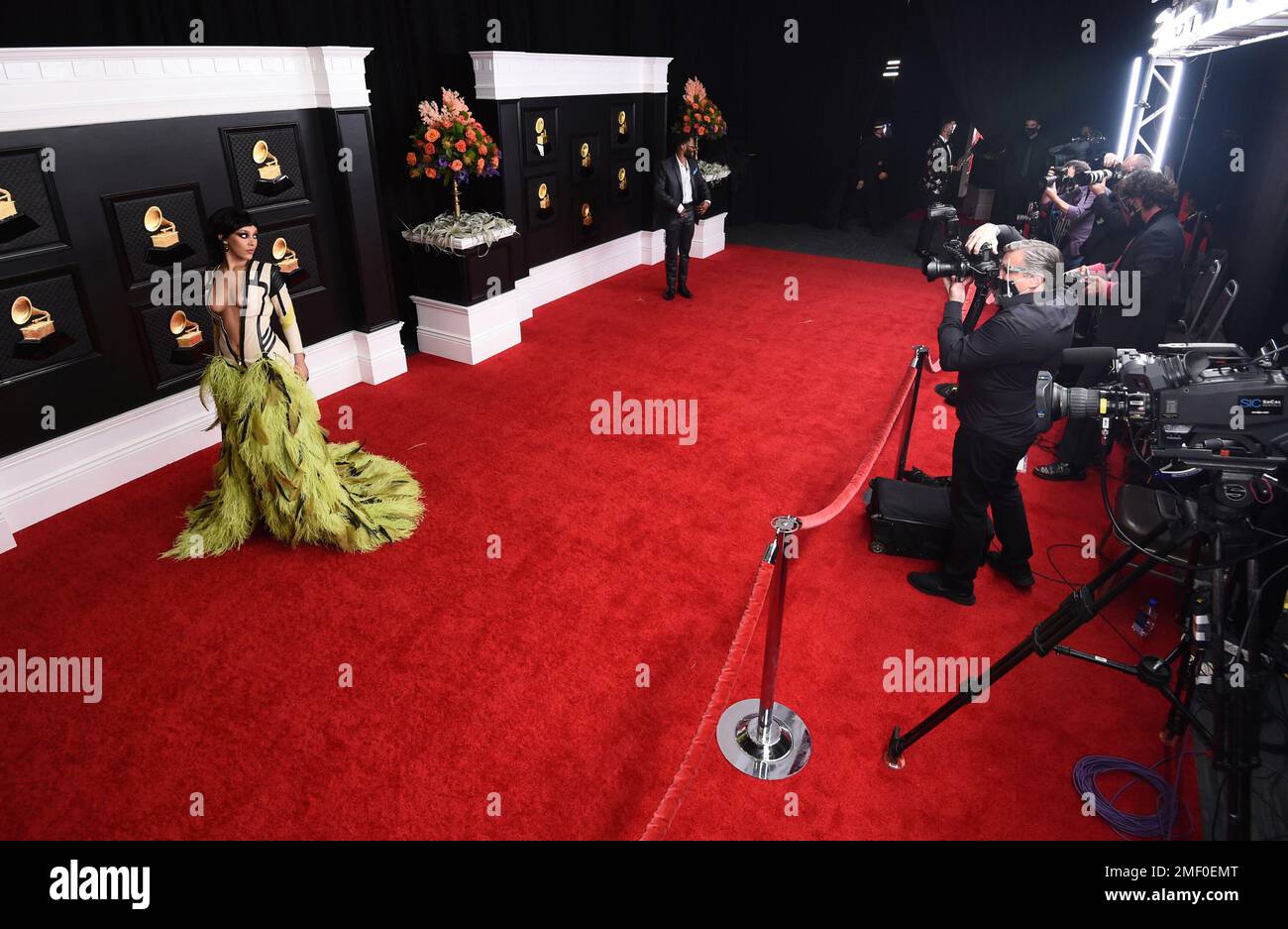 Doja Cat arrives at the 63rd annual Grammy Awards at the Los Angeles ...