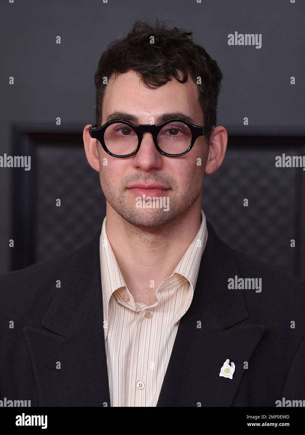 Jack Antonoff poses in the press room at the 63rd annual Grammy Awards ...