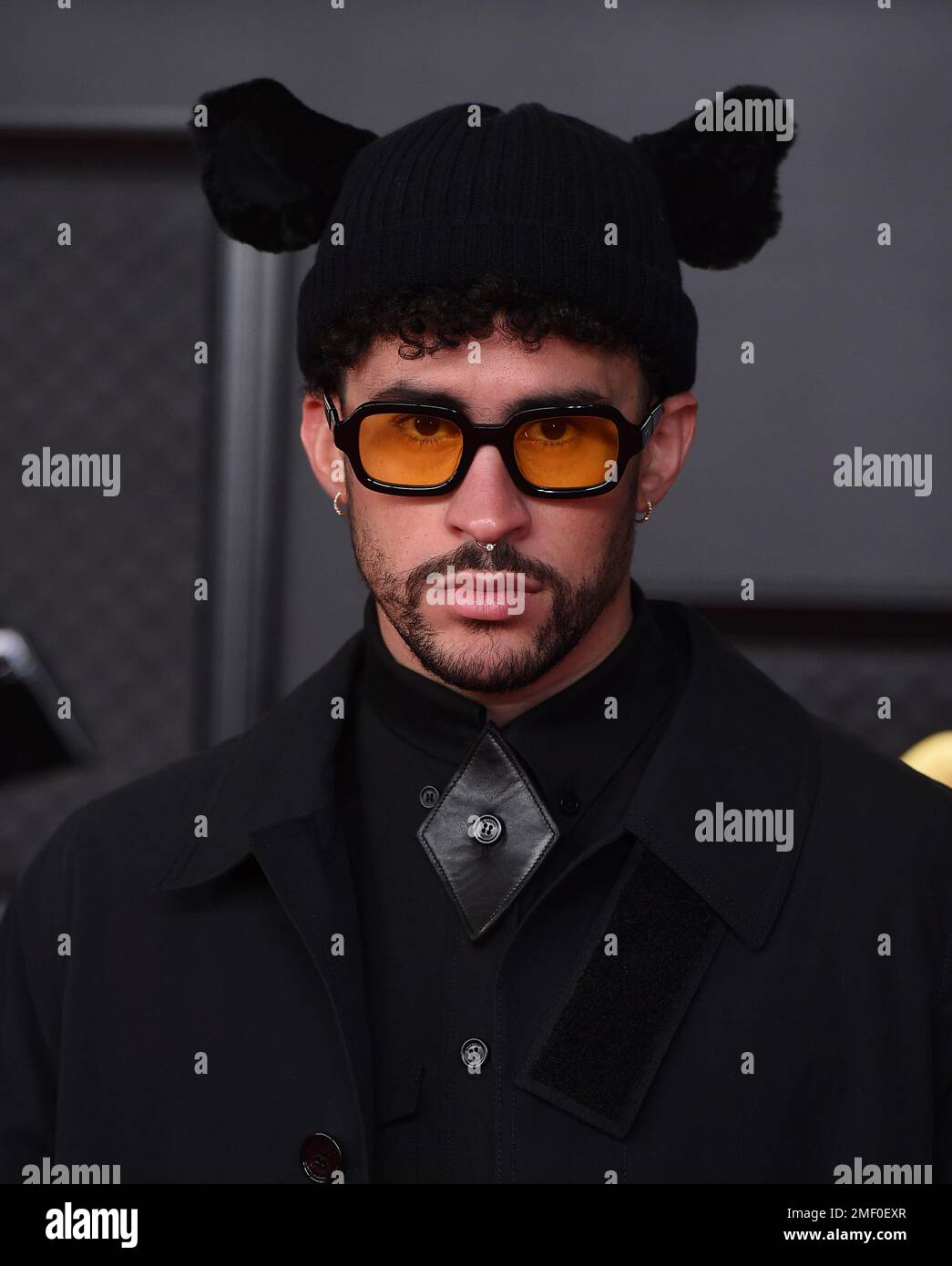 Bad Bunny arrives at the 63rd annual Grammy Awards at the Los Angeles ...