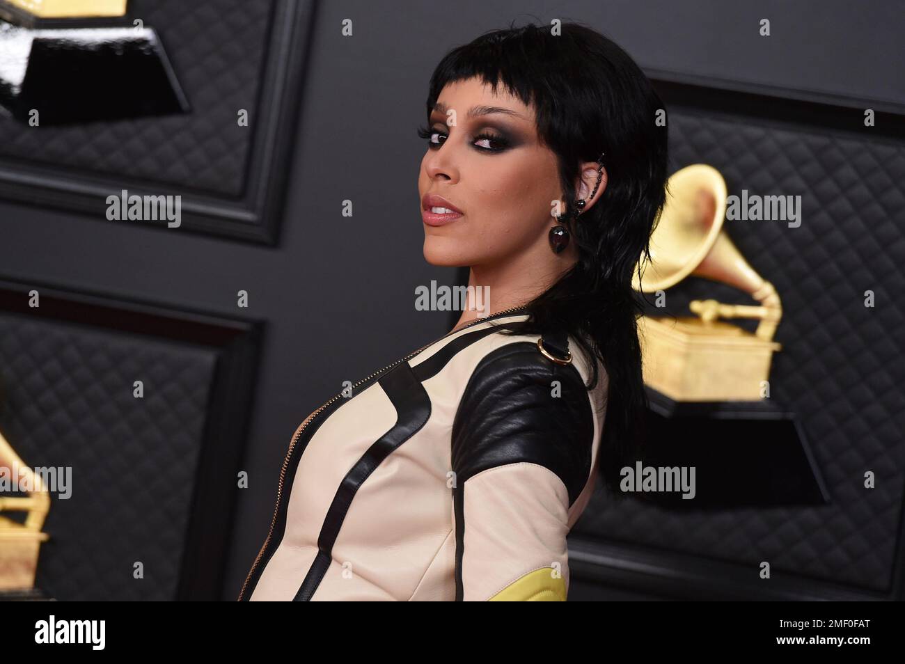 Doja Cat arrives at the 63rd annual Grammy Awards at the Los Angeles ...