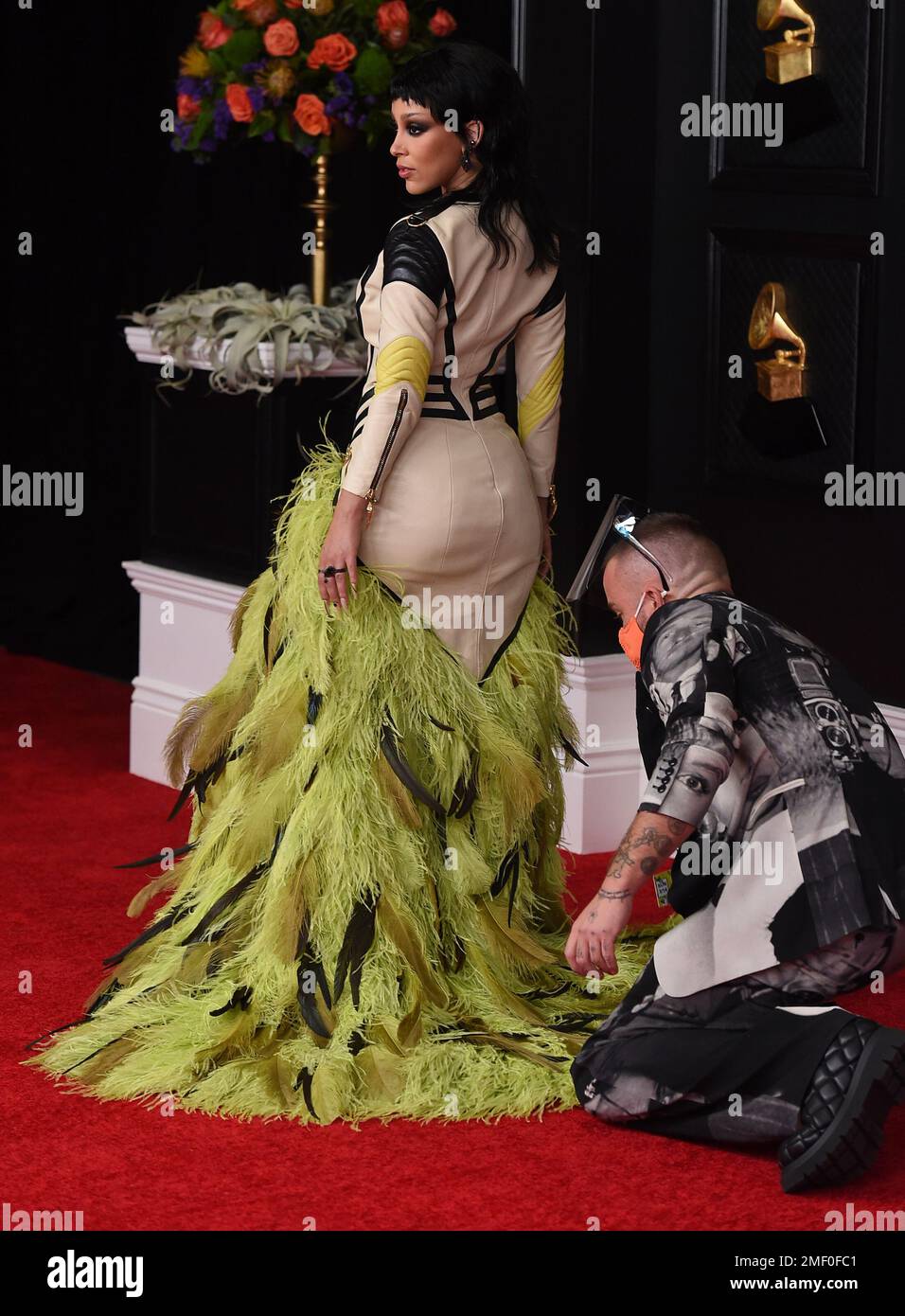 Doja Cat arrives at the 63rd annual Grammy Awards at the Los Angeles ...