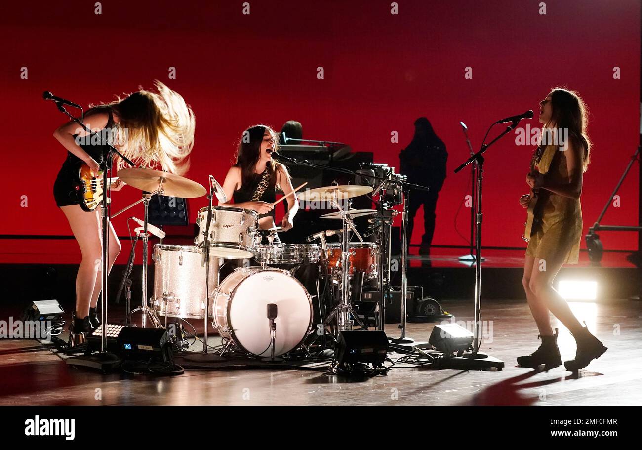 Este Haim, from left, Danielle Haim and Alana Haim of the band HAIM ...