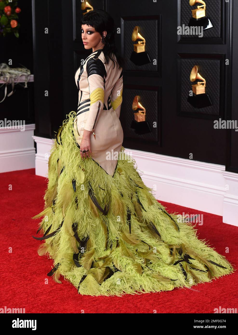 Doja Cat arrives at the 63rd annual Grammy Awards at the Los Angeles ...