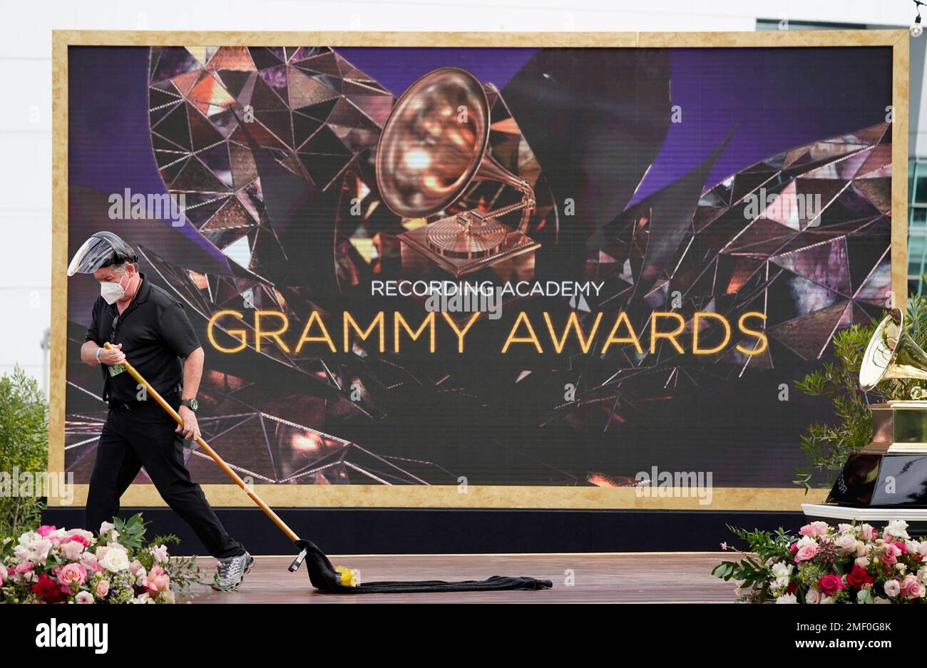 A view of the stage appears at the 63rd annual Grammy Awards at the Los ...