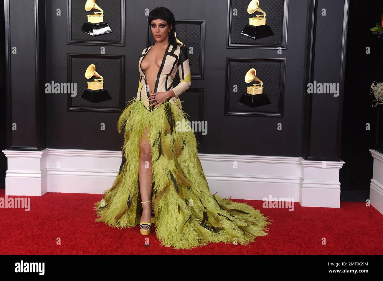 Doja Cat arrives at the 63rd annual Grammy Awards at the Los Angeles ...