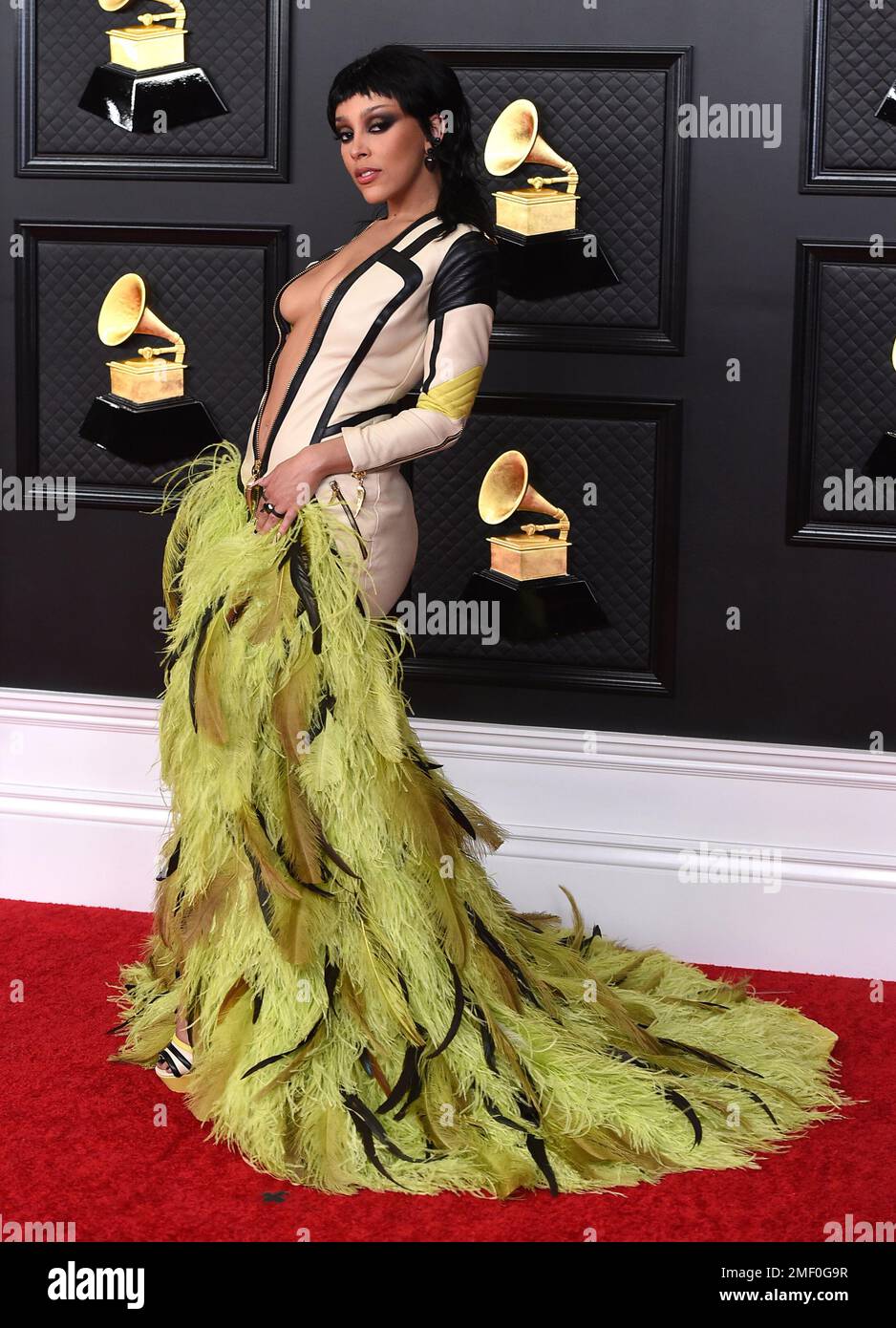 Doja Cat arrives at the 63rd annual Grammy Awards at the Los Angeles ...