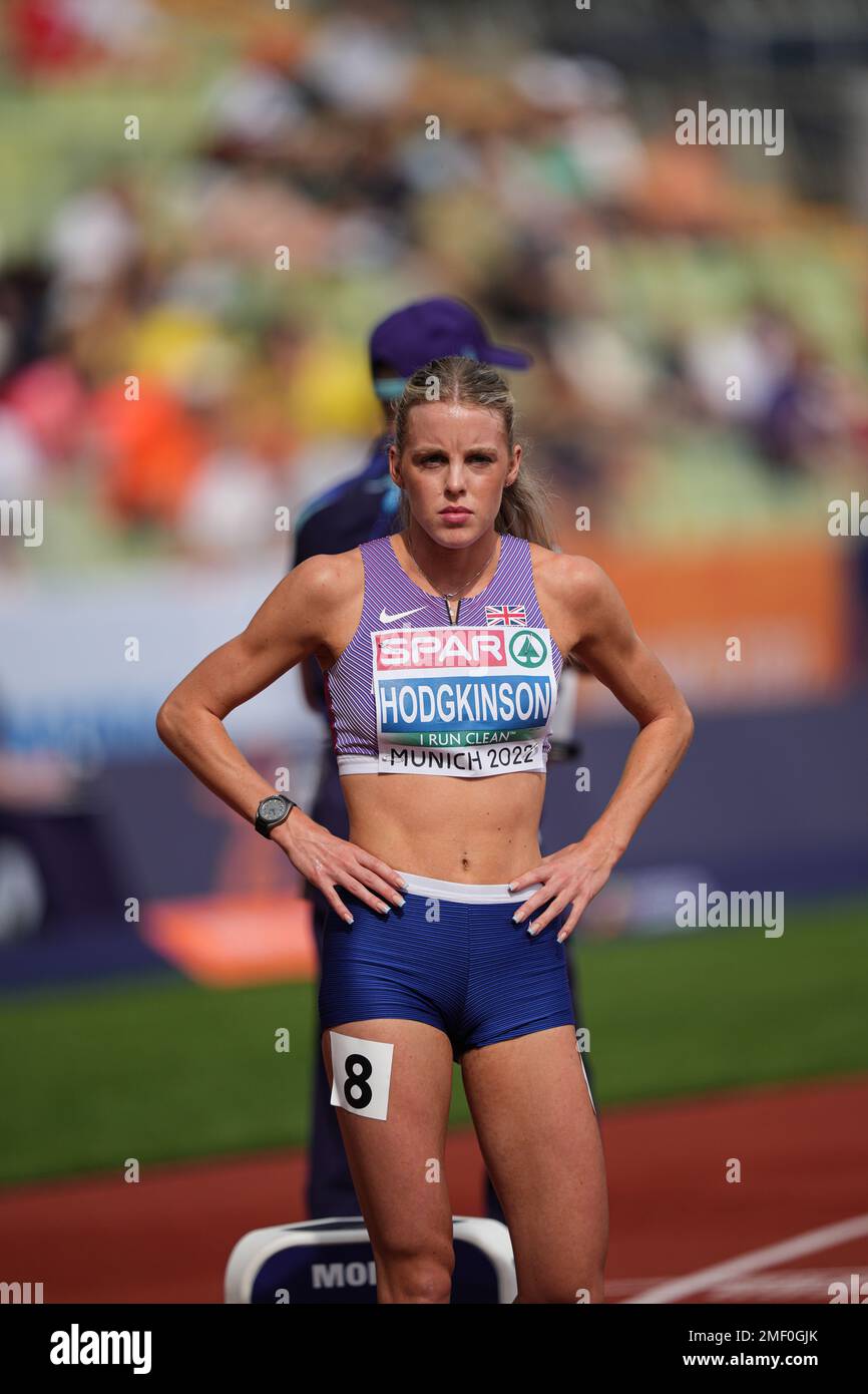 Keely Hodgkinson running the 800 meters at the European Athletics ...