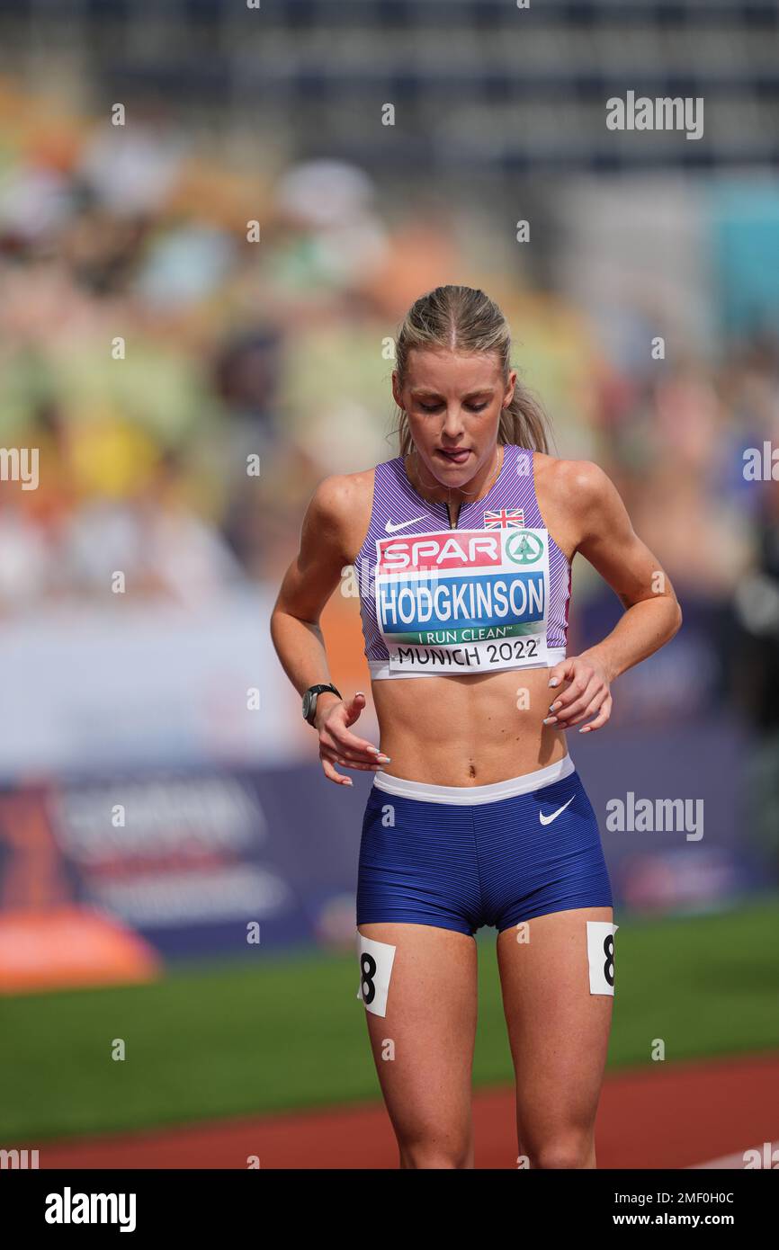 Keely Hodgkinson running the 800 meters at the European Athletics ...