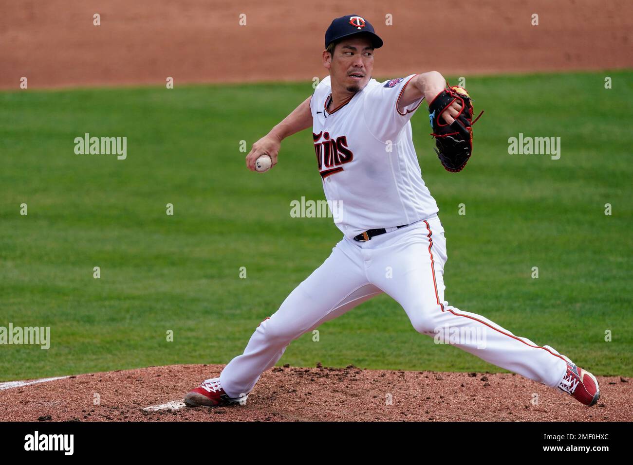 Minnesota Twins starting pitcher Kenta Maeda (18) works against the ...