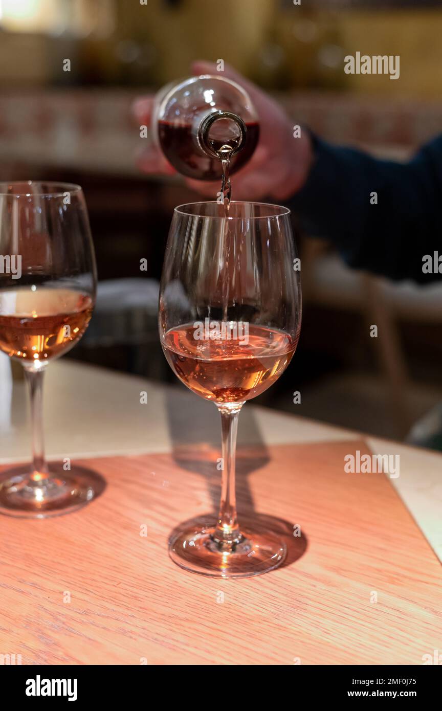 Tasting of Anjou wines, rose d'anjou produced in Loire Valley wine ...