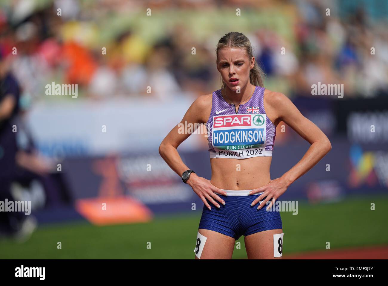 Keely Hodgkinson running the 800 meters at the European Athletics ...